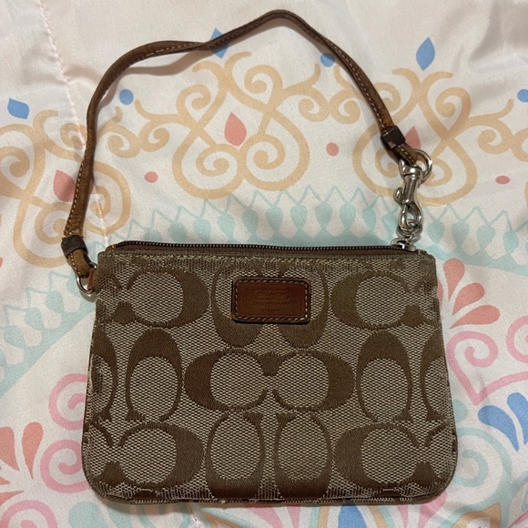 Coach | Bags | Coach Vintage Signature Canvas Wristlet Y2k | Poshmark